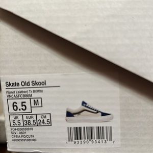 Vans | Shoes | Vans Skate Old Skool Sport Leather True Black White Pop ...